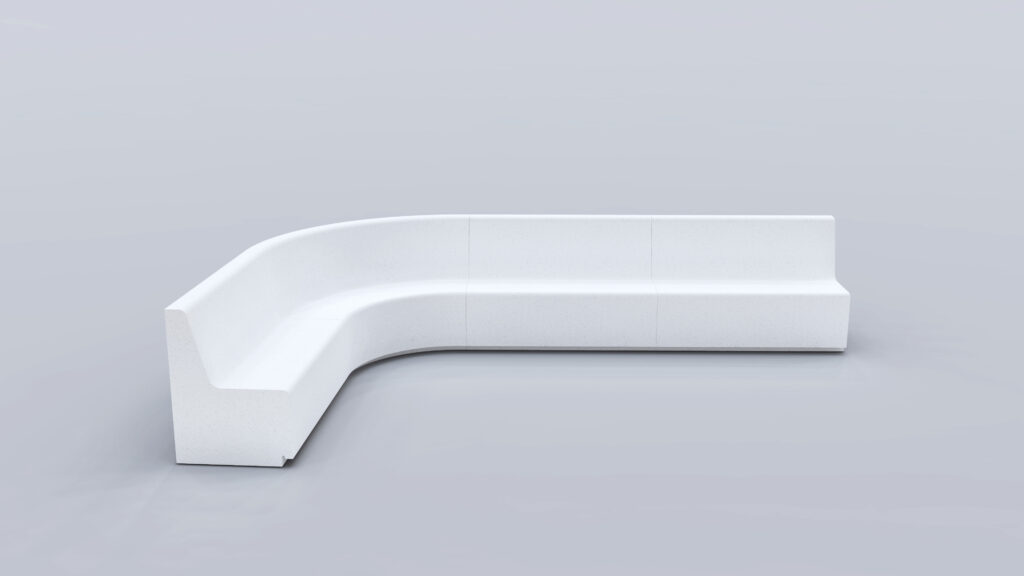 6 Seater Luna Outdoor Bench – GRC Concrete(1x Aura + 3x Linea ...