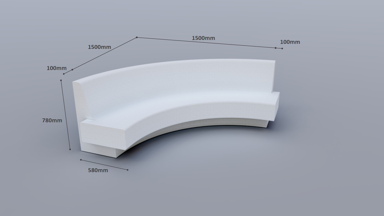 Arco Outdoor Bench – GRC Concrete – moondesigngroup.com.au