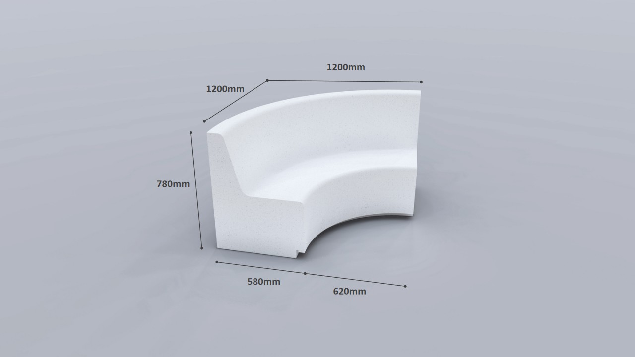 Arco Outdoor Bench – GRC Concrete – moondesigngroup.com.au